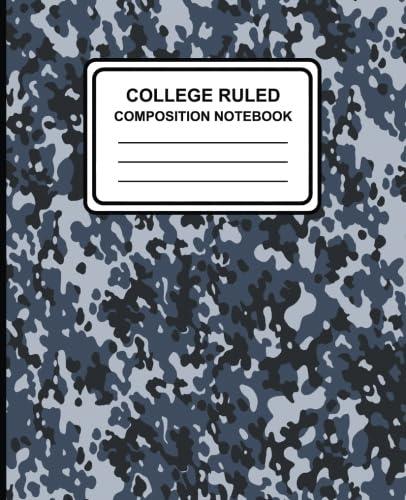 College Ruled Composition Notebook: Camouflage (Blue)