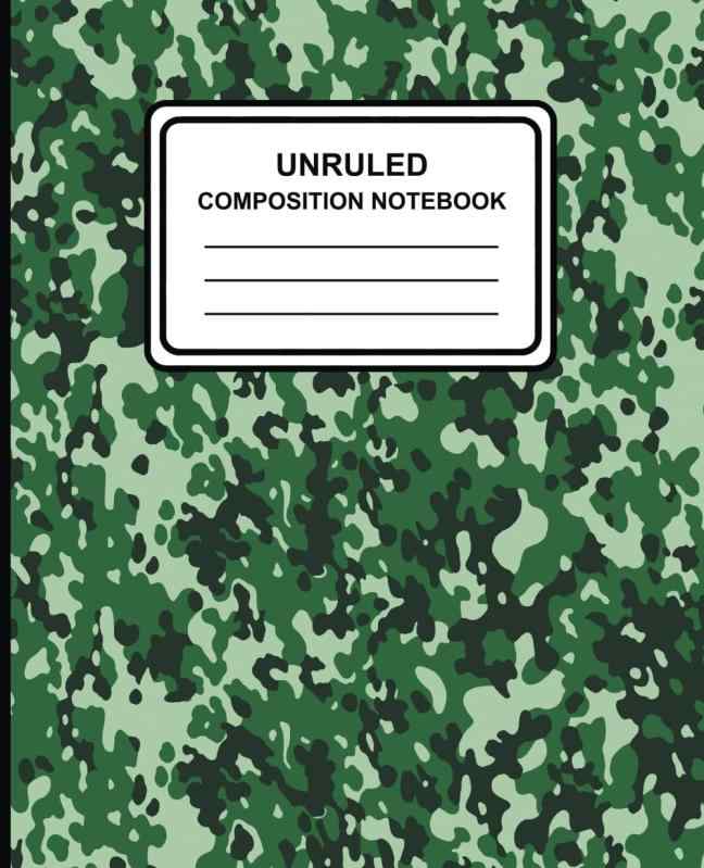 Unruled Composition Notebook: Camouflage (Green)
