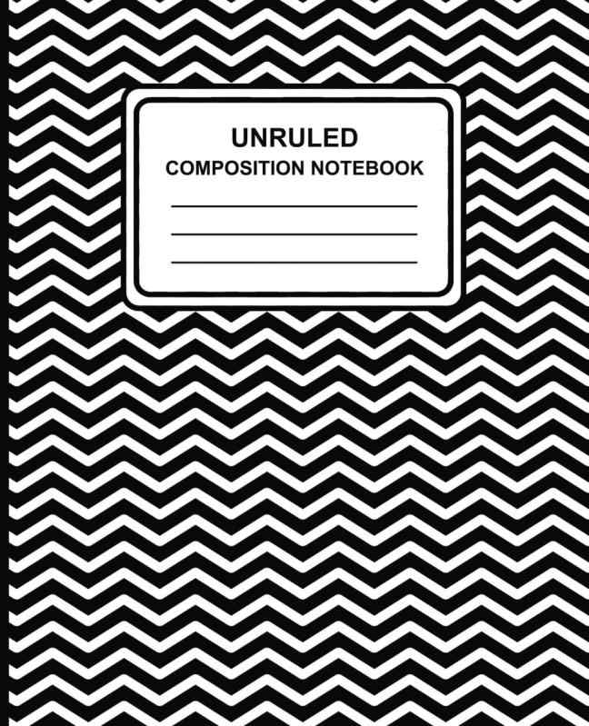 Unruled Composition Notebook: Chevron (Black)
