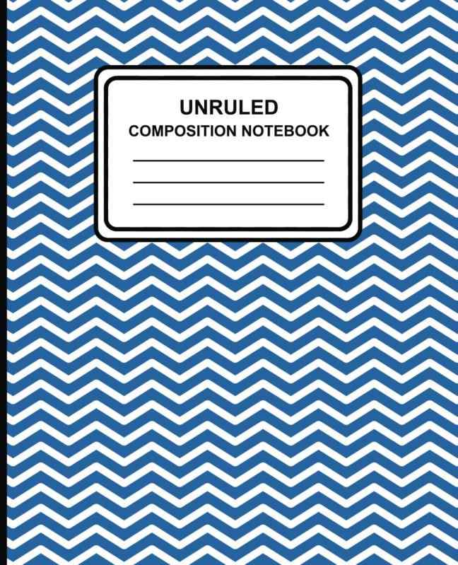 Unruled Composition Notebook: Chevron (Blue)