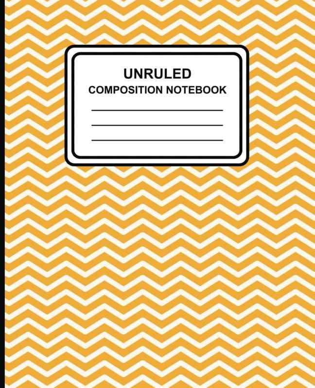 Unruled Composition Notebook: Chevron (Yellow)