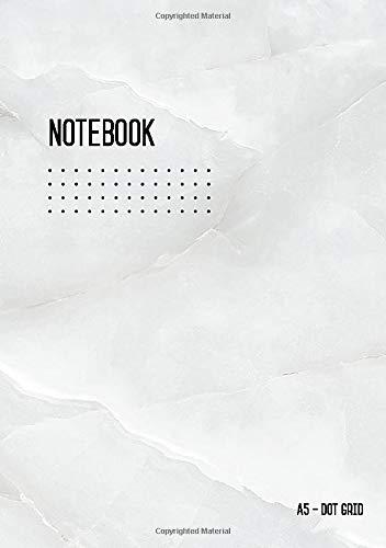 Dot Grid Notebook A5: Journal Notebook Marble White for Writing and Drawing, Blank, Small, Softcover, Dotted Matrix, Num...