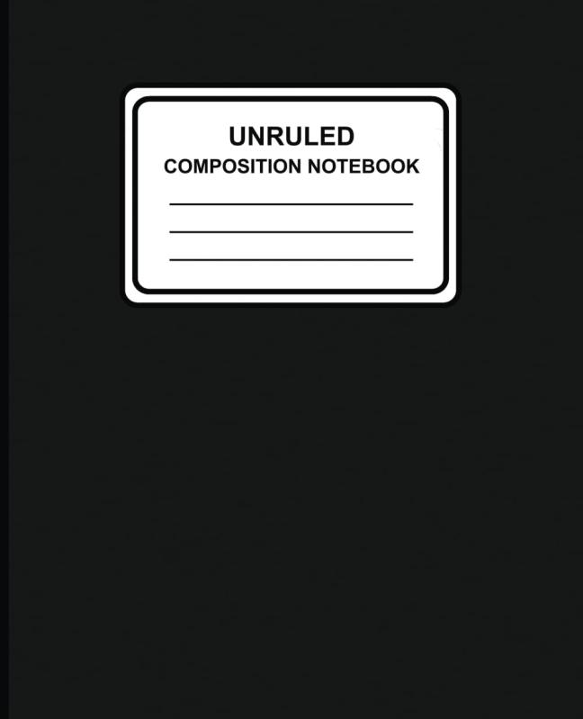Unruled Composition Notebook: Solid (Black)