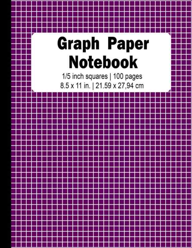 Graph Paper Notebook: Grid Paper Notebook |1/5 Inch Squares | 8,5 x 11 in. | 21,59 x 27,94 cm | 100 Pages.