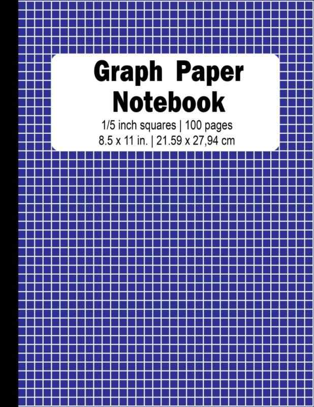 Graph Paper Notebook: Grid Paper Notebook |1/5 Inch Squares | 8,5 x 11 in. | 21,59 x 27,94 cm | 100 Pages.