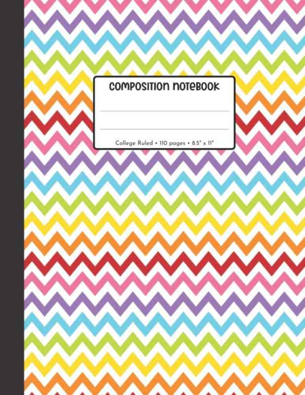 College Ruled Composition Notebook: Rainbow Zigzag Gift Notebook, 1 Subject Composition Notebook with College Ruled Line...