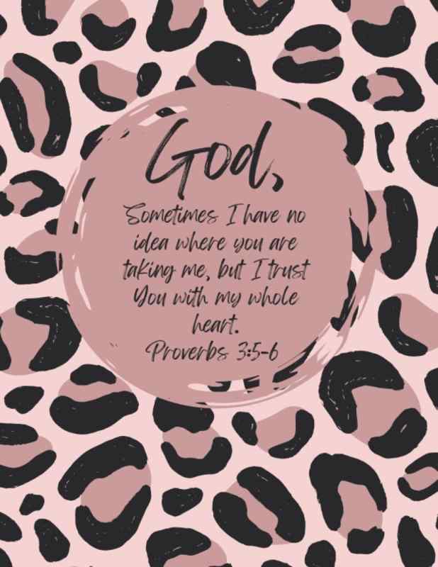 God, I Trust You Notebook-Pink Leopard Print