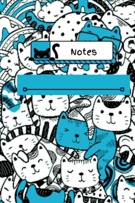 Kitty Kat Cat Notebook Blue Kawaii full of adorable cat pictures 50 pages 6x9 journal, notebook, cool notebook: Kitty Ka...