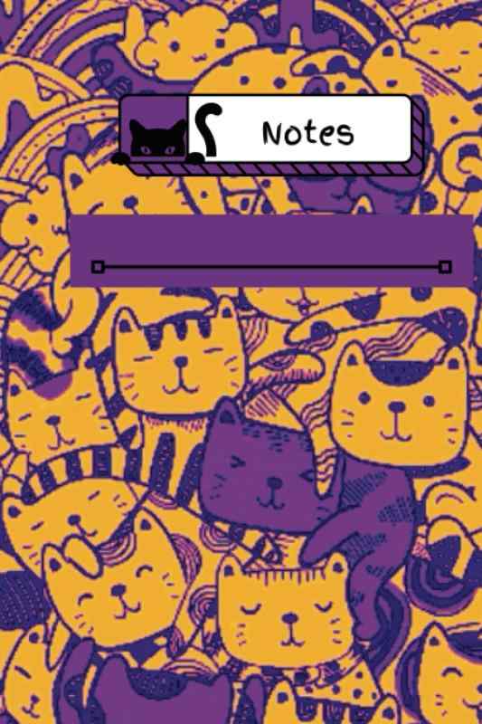 Kitty Kat Cat Notebook Orange Purple Kawaii full of adorable cat pictures 50 pages 6x9 journal, notebook, cool notebook:...