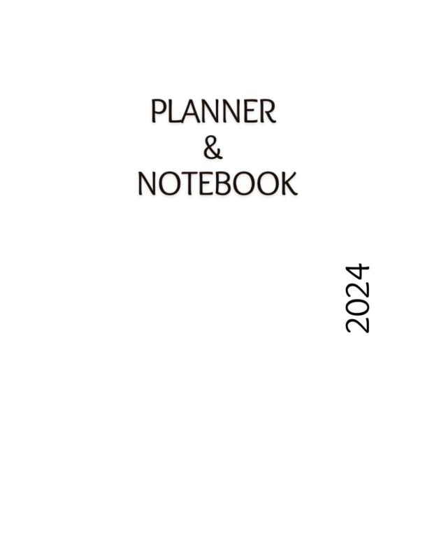 2024 Planner and Notebook Minimalist Design. January - December 2024, 8.5" x 11"