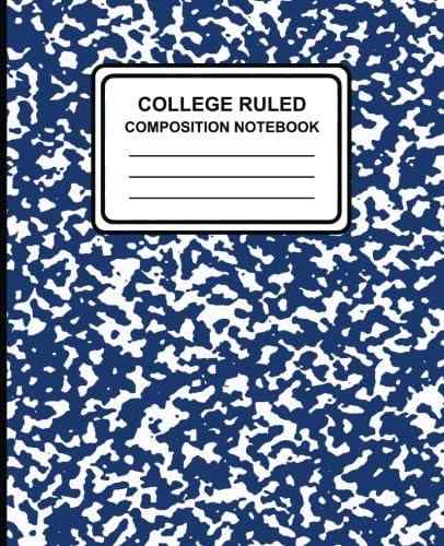 College Ruled Composition Notebook: Marble (Blue)