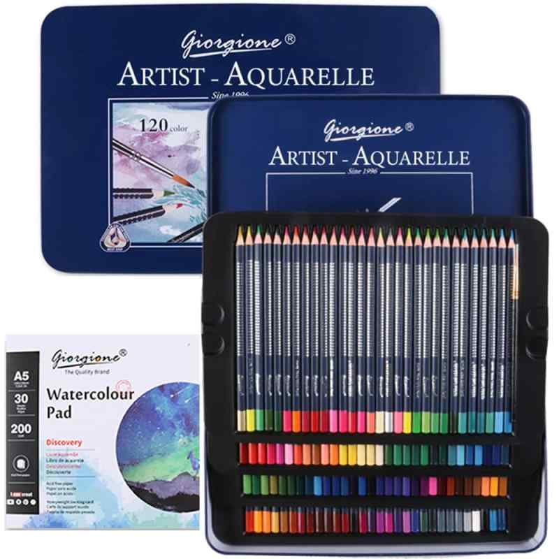 水彩色鉛筆 水彩筆＆水彩専用紙セット【 色鉛筆 水彩 両方楽しめる】 使いやすい 水彩 色鉛筆 プロ志向 本格 水彩画 子供 大人 創造力UP イラスト 新学期 習い事始め プレゼント 人気 水彩 【水を含ませるだけで水彩画に色鉛筆＆水彩の...