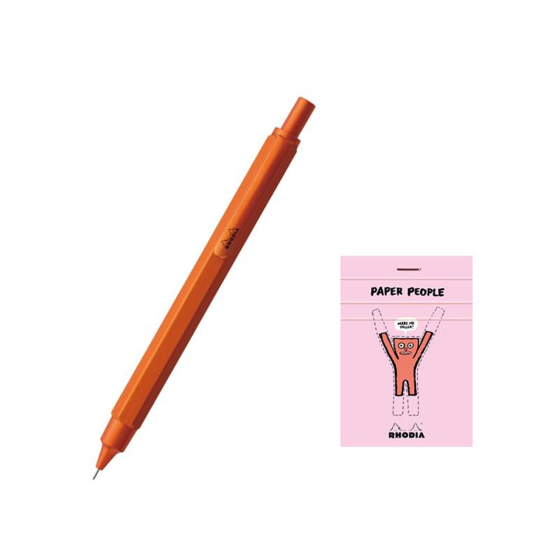 ロディア スクリプト 六角形軸 アルミニウムボディ ヘアライン加工 RHODIA No.11 ブロックロディア付き