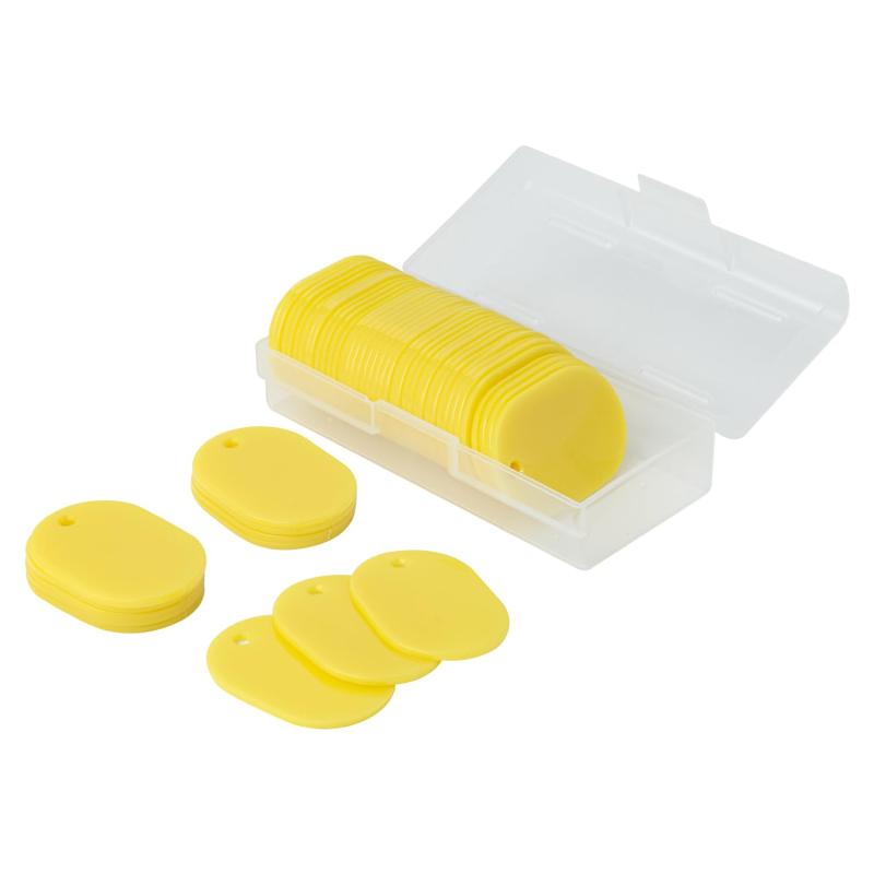 スチロール番号札 無地 大 50枚入外寸：幅40mm×縦60mm、厚み2.5mm穴径：約φ4mm素材：スチロール樹脂入数：50枚入生産国：日本