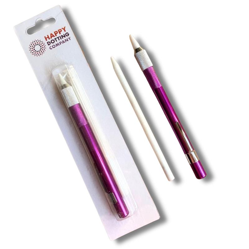 Happy Dotting Company 消せるマーカー ガイドライン用 – ドットマンダラアートソープストーンマーカー – ホワイトグレー色 – マンダラドットアートのガイドラインを作成。チョークやチャコパッケージ内容: ホルダー1個、...