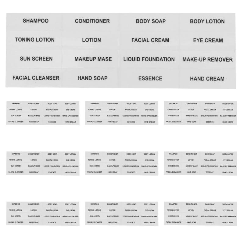 Mobestech 10個入り 透明 防水 スキンケア製品用 サブボトルラベル シール トラベル用 シャンプー 石鹸 コンディショナー ボトル分類整理ステッカー優れた整理効果：10pcsの旅行サブボトルラベルは、スキンケア製品やシャンプーボ...