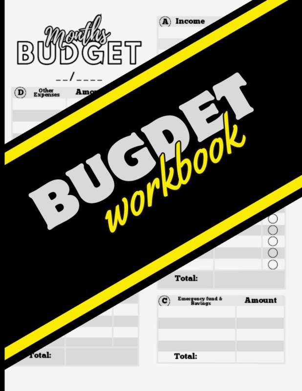Budget Workbook: Financial Planner, Monthly Income &amp; Expenses Tracker, Undated Notebook, Budgeting Tool