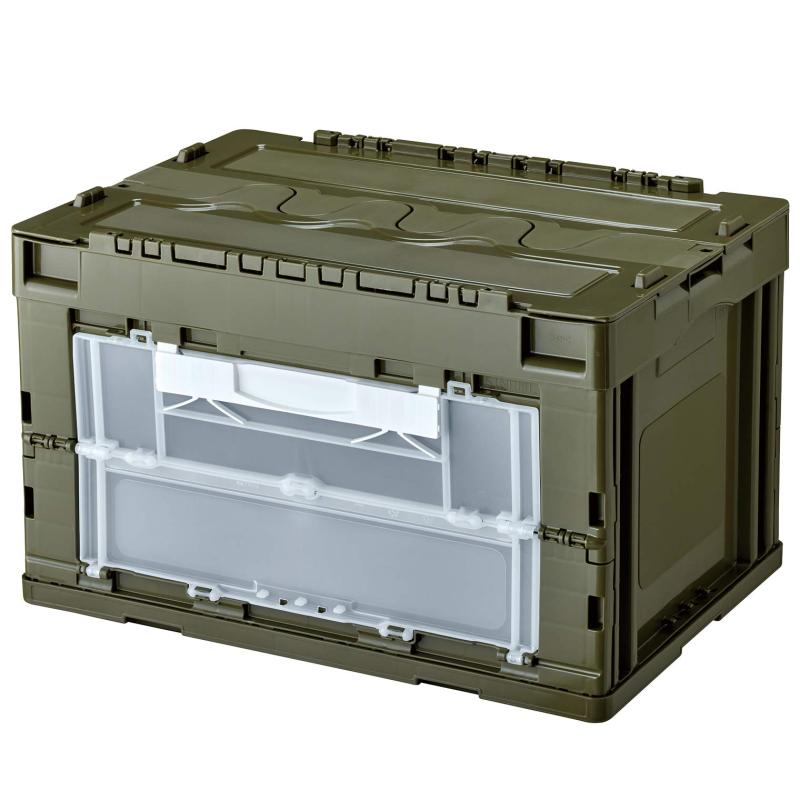 リス 収納ケース・ボックス 折りたたみコンテナ 50L 扉付 蓋付 グリーン 日本製 177487使わない時は折りたたんで省スペースに保管できる折りたたみコンテナ。[サイズ]約53×36.6×高さ32.5cm(折りたたみ時高さ8.6cm)、...