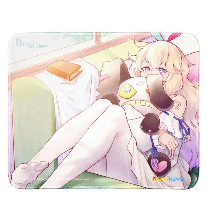 MechKeys Rinko アニメ マウスパッド 11.81インチ×9.84インチ 旅行用マウスマット ステッチエッジ付き 高感度 持ち運び便利 出張にも便利鮮やかなアニメデザイン: 美しくプリントされたかわいいアニメの女の子が描かれた目...