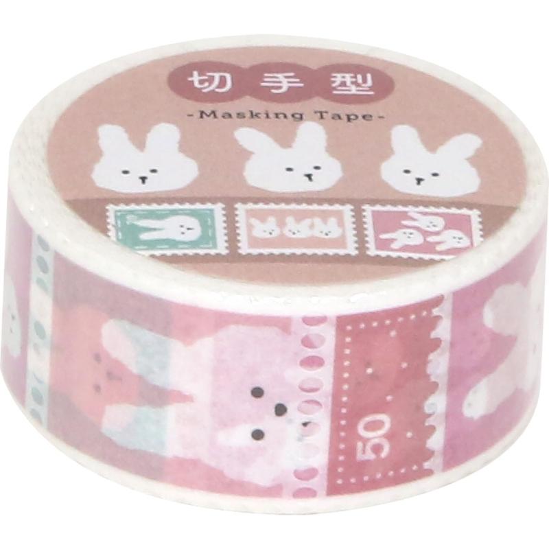 ラボクリップ 切手型マスキングテープ トリオ ウサギ TRKM01-US