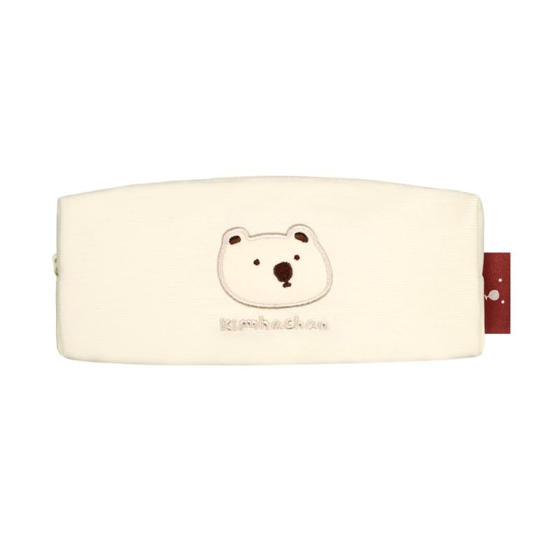 キムハチャン コーデュロイ フェイス ペンシルポーチ | 韓国スタイル 筆箱 ペンシル·ケース ペン入れ 筆記具 収納🐻[キャラクター刺繍が魅力的なデザイン] キムハチャン、チェゴヤン、オムアジの顔が刺繍された愛らしいデザイ...