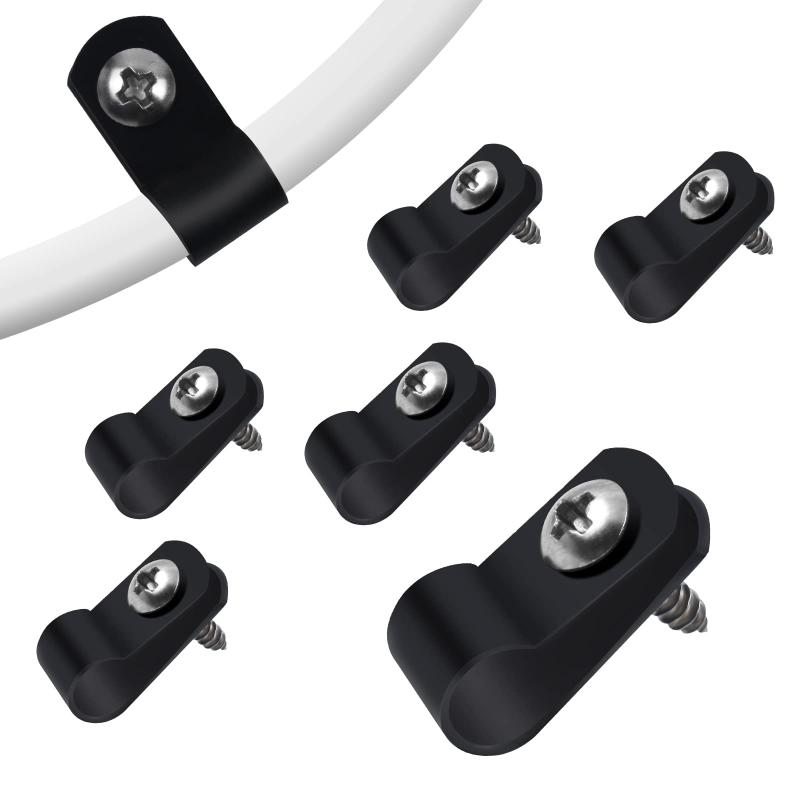 VIPMOON ネジ付きRタイプコードクリップ ケーブルクランプ ケーブルクリップ ナイロンケーブルクランプ オフィス、家庭、自動車、工業用【梱包内容】R型ケーブルクリップ100本とネジ100本入り。 家庭でもオフィスでも、このR型ケーブル...