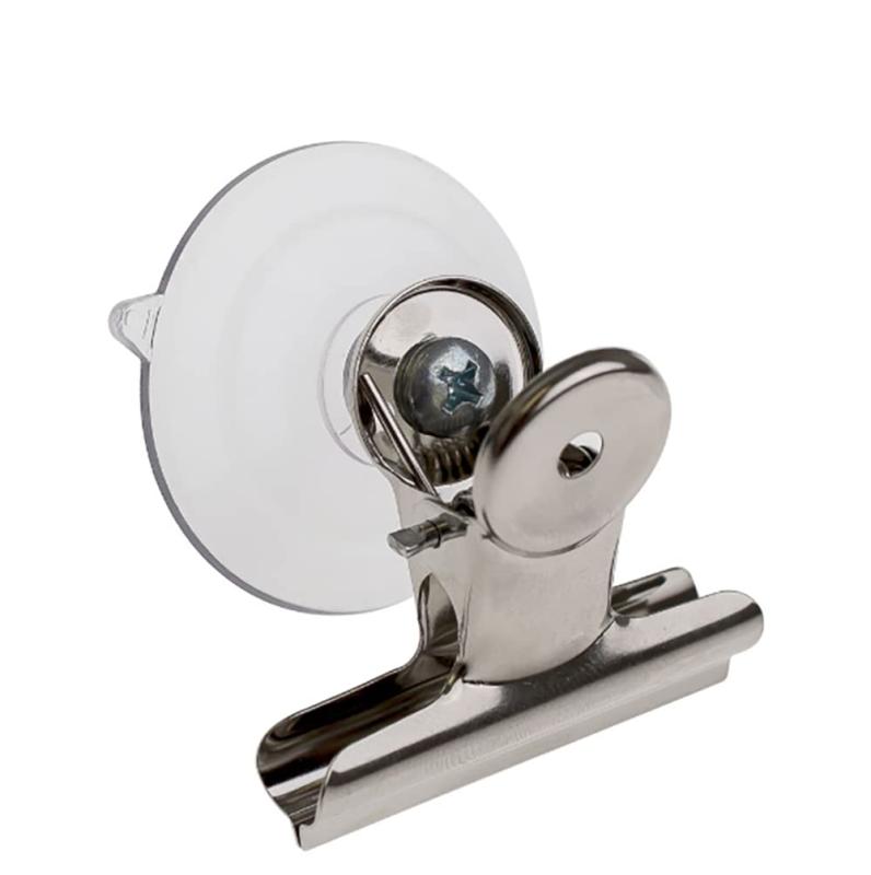 HoQuBN 壁掛けクリップ 吸盤クリップ レバー式クリップ ポップクリップ 収納 クリップ 事務用品 汎用フック 穴不要【シンプルなデザイン】シンプルながらオシャレで、どこに貼り付けでも違和感ゼロです【大活躍】雑巾、タオル、エプロンなど色...