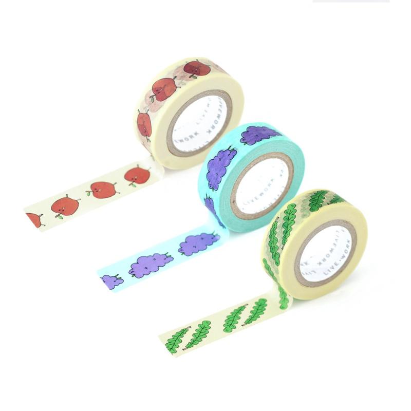[LIVEWORK] JAM JAM PAPER TAPE - Set ジェムジェムマスキングテープ3個セット ラッピング デコレーション マスキングテープ マステ ロールステッカー シール 幅15mmx10m 3巻セットLIVEWORKス...