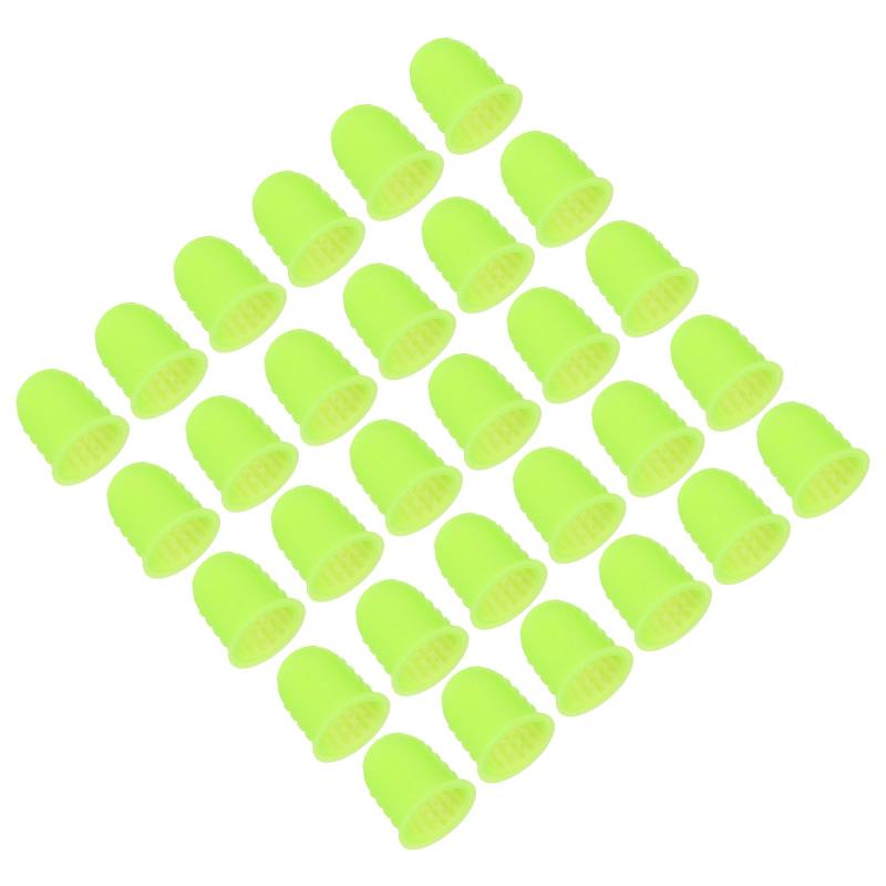 PATIKIL ゴム製の指先 30個 シリコン 親指用指先プロテクター 指サックカバー ガードパッド 指ぬきグリップ オフィス カウント 縫製用 グラス緑 Mサイズ仕様：材質：シリコンゴム、カラー：グラス緑、サイズ: M、全高:25 mm、...