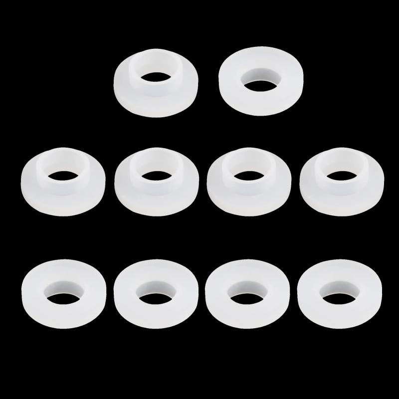 Ofowin 10Pcs, シリコン 平座金 フラットワッシャー 平ワッシャ 18.5mm OD 11mm ID 7mm 厚さ, 蛇口パイプ 水ホース用 ホワイト バルブ【サイズ】18.5mm OD、11mm ID、7mm 厚さ. 【材質】...