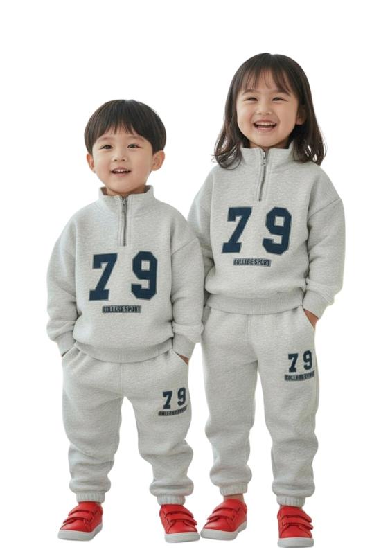 [EnDast] ファスナー付き 2点 セットアップ 長袖 ジップアップ スウェット 長ズボン 上下セット キッズ ベビー服 男の子 女の子 春 秋 冬 韓国子供服_460_🌸【アクティブな毎日を、もっと快適に】 動きやすさ...