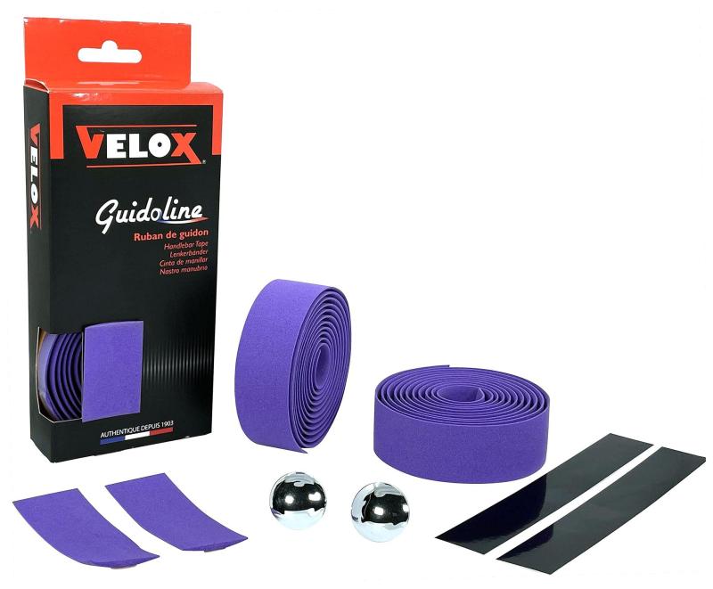 VELOX(ヴェロックス) MAXICORK コルクタイプバーテープ パープル KIT677010材質:ポリウレタンサイズ:1.9m×30mm×2.5mm重量:48g (ペア)エンドキャップ:有フィニッシュテープ:有Made in France