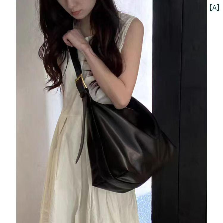大衆 デザイン バッグ 女性の新 製品 2024大 容量の 高級 トート 通勤 バッグ 百 組の シングル ショルダーバッグ色: ブラック【厳選された高級レザー】,ダークブラウン【厳選された高級レザー】スタイル: 都会的なシンプルさ商品番号...