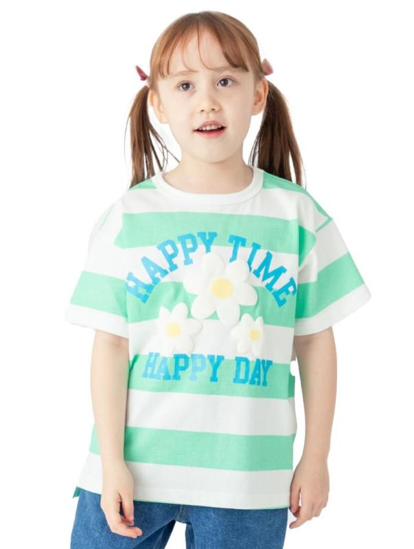 [ever closet] エバークローゼット ベビー服 子供服 tシャツ ボーダー 花 女の子 服 かわいい おしゃれ キッズ ベビー 春 春夏 夏 半袖 トップス【60年以上続く子ども服メーカーから生まれたブランド「ever close...