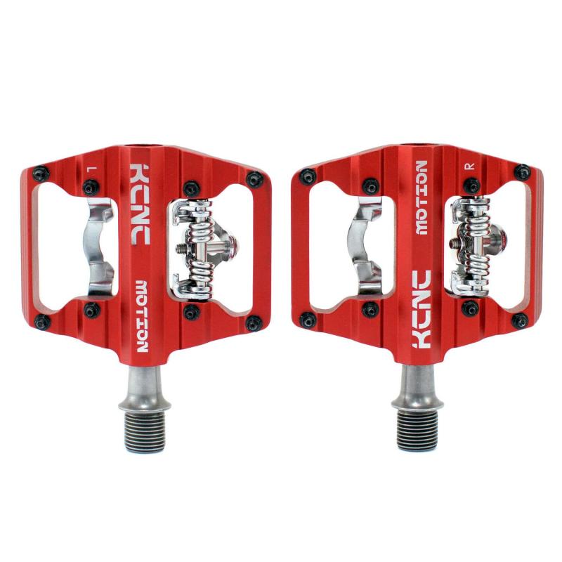 KCNC KPED13 Lightweight MTB Clipless Platform Pedals, Red, SK2553, KPED13-001-R- Material: AL6061-T6 platform, SUS420 ax...