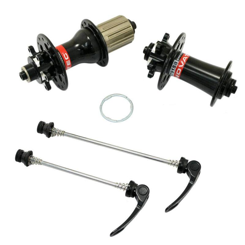 NOVATEC D791SB + D792SB MTB 28 Hole Disc Hubs w/Skewers,1 Pair, Black, NA2155- Axle material: AL7075- International 6 Ho...