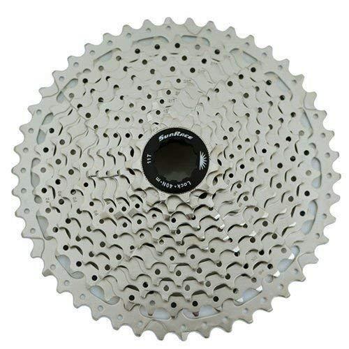 SunRace CSMS8 Wide Ratio Cassette 11-46T, 11 Speed, Silver #XTE138211-speed6 Sprockets on 2 Alloy Spider CarriersStandar...