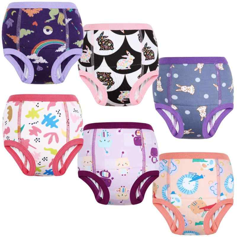 [MOEMOE BABY] コットン トレーニングパンツ 男の子 女の子 6層 吸水性 柔らかい 通気性 天然綿 幼児のトイレトレーニングパンツ 6枚組 90 100 110 120 130 140 150 160【吸収性トレーニングパンツ...