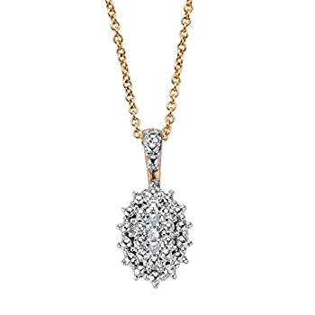 【中古】【輸入品・未使用】Palm Beach Jewelry 18Kイエローゴールドメッキ 本物のダイヤモンドアクセントクラスターペンダントネックレス (9mm) 18インチチェーン付き【メーカー名】【メーカー型番】【ブランド名】Palm...