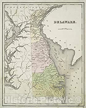 【中古】【輸入品・未使用】歴史的な1838地図 デラウェア デラウェア 地図 ヴィンテージ壁飾り 44in x 55in 5129536_4455_NYPL【メーカー名】Historic Pictoric【メーカー型番】【ブランド名】His...