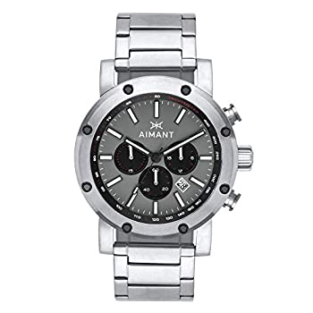 【中古】【輸入品・未使用】AIMANT モスコクロノグラフウォッチ 48mm メンズアナログウォッチ ステンレススチールブレスレット Silver - Gun Metal【メーカー名】AIMANT【メーカー型番】【ブランド名】AIMANT【...