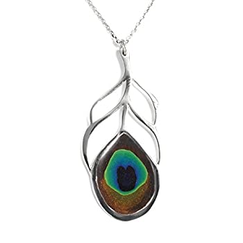 【中古】【輸入品・未使用】925スターリングシルバーピーコックフェザーネックレスペンダントPolymer Clayハンドメイドジュエリー シルバー【メーカー名】NanoStyle Jewelry【メーカー型番】PPS17S-small-pe...