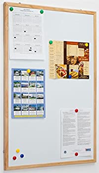【中古】【輸入品・未使用】displays2go磁気ホワイトボードwith 34?x 22インチ手書きスペースとFinished Pinewoodフレームホワイトボードマーカーボード、壁マウントwrite-on表示フック付き(svwmw60...