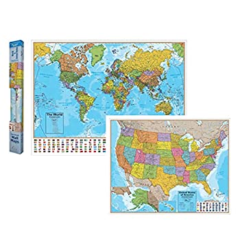 【中古】【輸入品・未使用】[Hemisphere]Hemisphere Blue Ocean World and USA Wall Map Set HMBO2PK [並行輸入品]【メーカー名】ROUND WORLD PRODUCTS【メーカ...