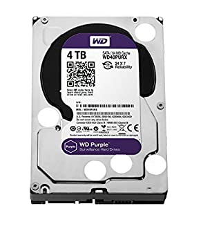 【中古】【輸入品・未使用】WD Purple 4TB Surveillance Hard Disk Drive - 5400 RPM Class SATA 6 Gb/s 64MB Cache 3.5 Inch - WD40PURX [並行輸...