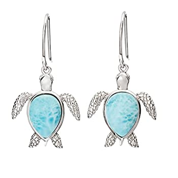 【中古】【輸入品・未使用】スターリングシルバー 天然ラリマータートル ダングルフックイヤリング【メーカー名】Hawaiian Jewelry by Aloha Jewelry Company【メーカー型番】ALALARITURTLEEAR【...