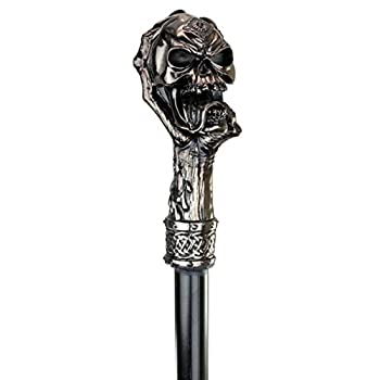 【中古】【輸入品・未使用】Design Toscano QS23018 The Dragonsthorne Collection デスグリップ スカルと爪 ゴシック ウォーキング スティック スワッガー 杖 39インチ シルバー【メーカー名...