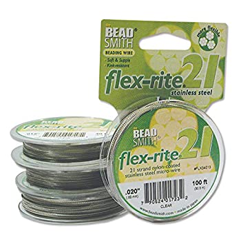 【中古】【輸入品・未使用】Beadsmith Flex-Rite 21 ストランド ナイロンコーティング ステンレススチール ビーズワイヤー ジュエリー作成サプライ 直径0.02 クリア - 100フィート【メーカー名】The Beadsm...