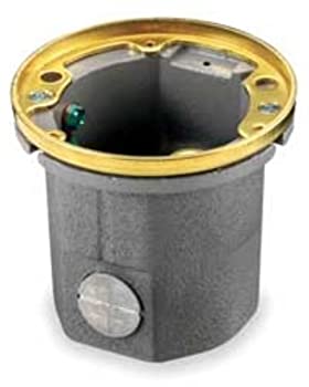 【中古】【輸入品・未使用】Hubbell Wiring Systems B2588 Cast Iron Round Wooden Floor Box with Brass Collar, 1 Gang, 18.5 Cubic Inches ...