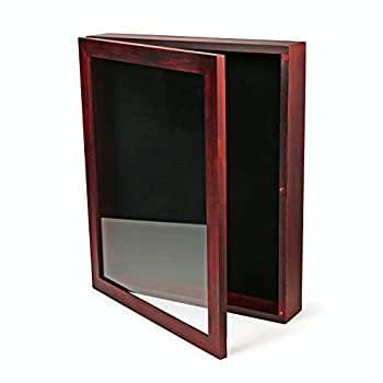 【中古】【輸入品・未使用】Forever Frames - 8 x 10 シャドーボックスディスプレイケース | ドアのようにマグネットで開閉 - 本物の木材、ガラス、リネンの背景 | チェリーレッド | 壁とデスクトップ用重要な思い出を保...
